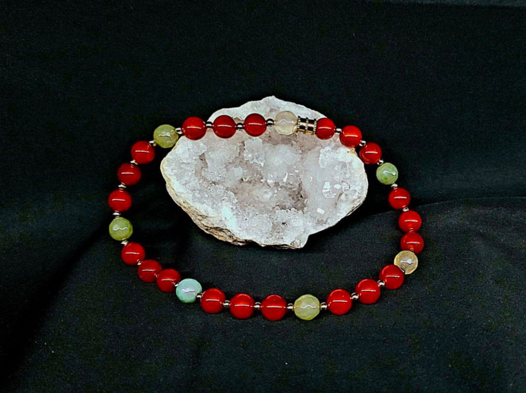 Collier de Cohérence® pour Animaux - Cornaline, Agate teintée facetté ...
